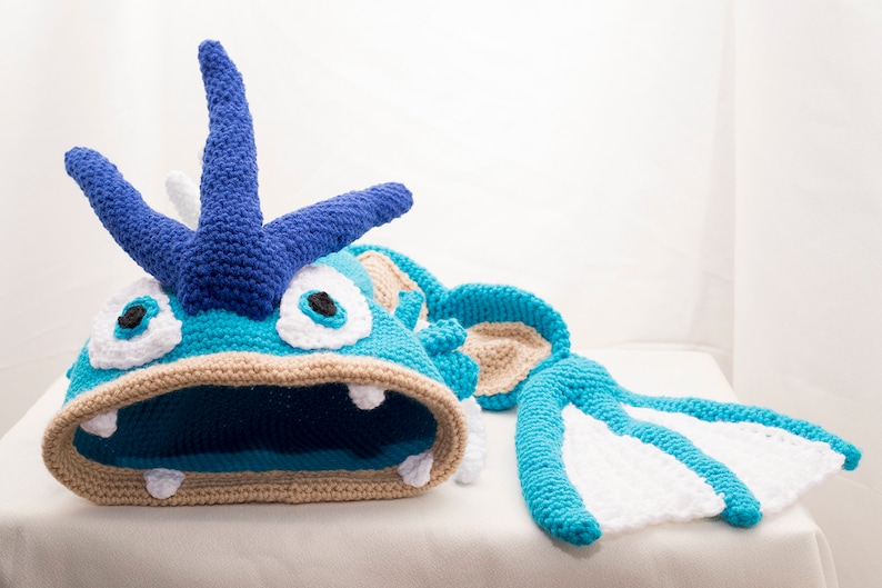 Gyarados Beanie Crochet PATTERN ONLY - Etsy