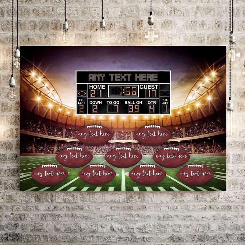 Personalized Football Stadium Canvas With Custom Names | Football ...