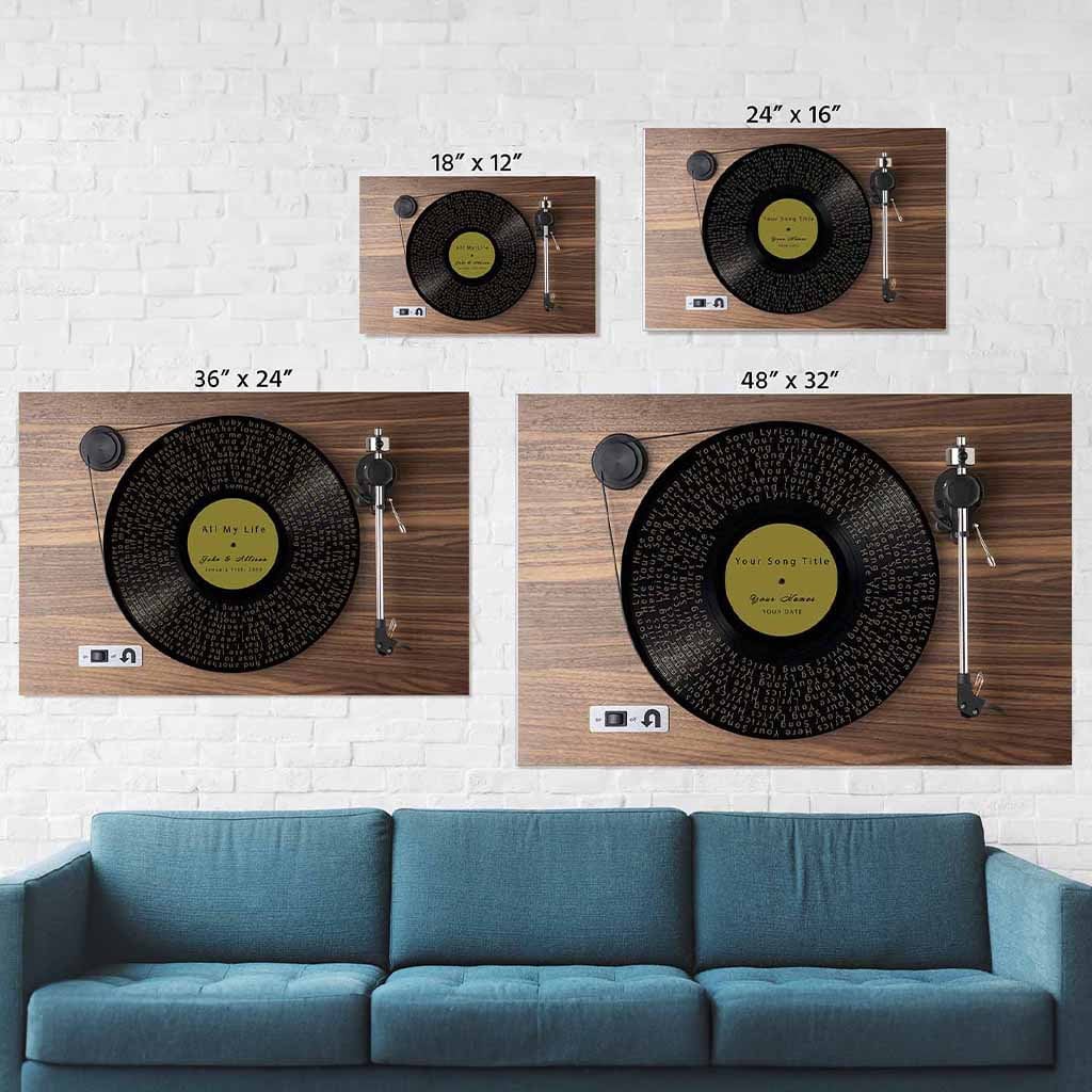 Walnut Orbital Turntable Vinyl Record Personalized Names, Date & Song ...
