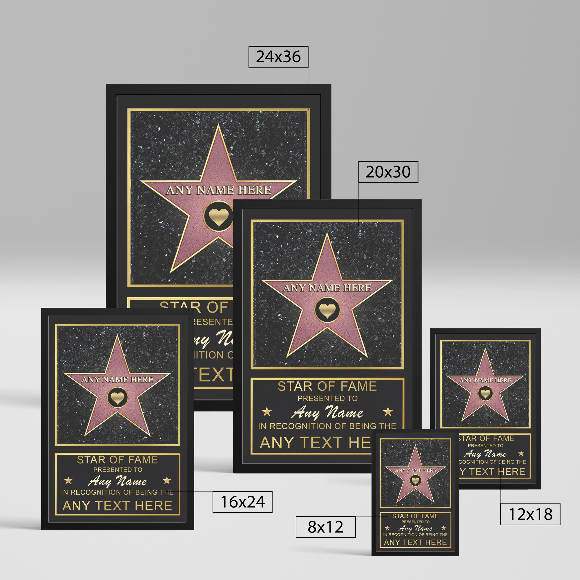 Personalized Hollywood Walk of Fame Star Canvas Print, Custom Name ...