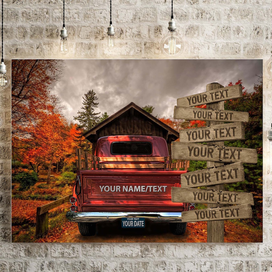 Personalized Vintage Truck Canvas Print: Custom Family Name Art - Etsy