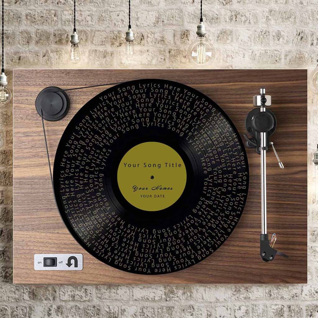 Walnut Orbital Turntable Vinyl Record Personalized Names, Date & Song ...