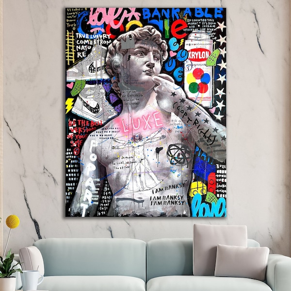 Street Art Statue David Print - Etsy
