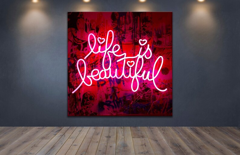 Life is Beautiful Banksy Canvas Print Urban Graffiti Print Street Art ...