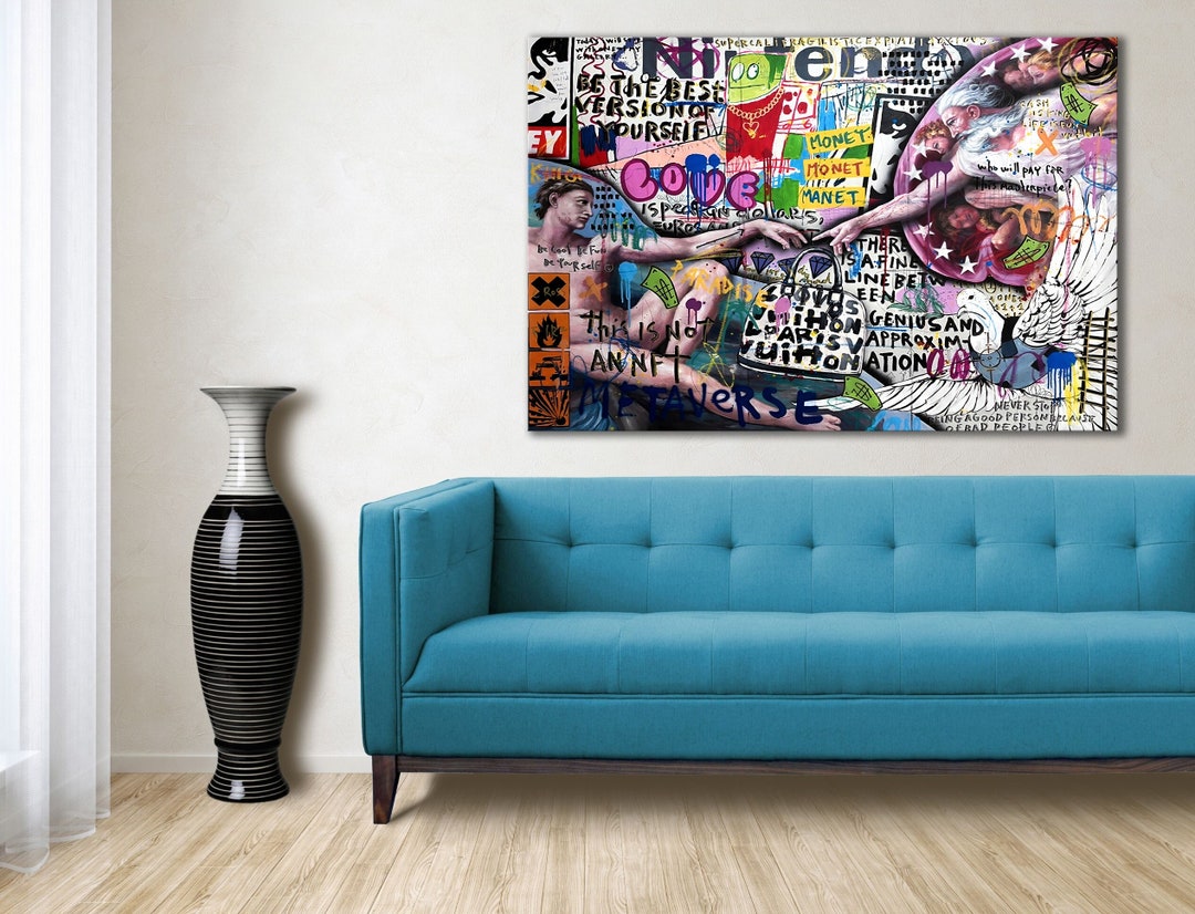 Creation of Adam Banksy Canvas Print Urban Graffiti Print Street Art ...