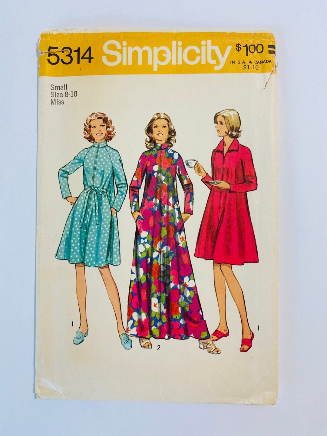 Simplicity 5314 bust 32 vintage 1970s Sewing Pattern 1972 70s Sewing ...