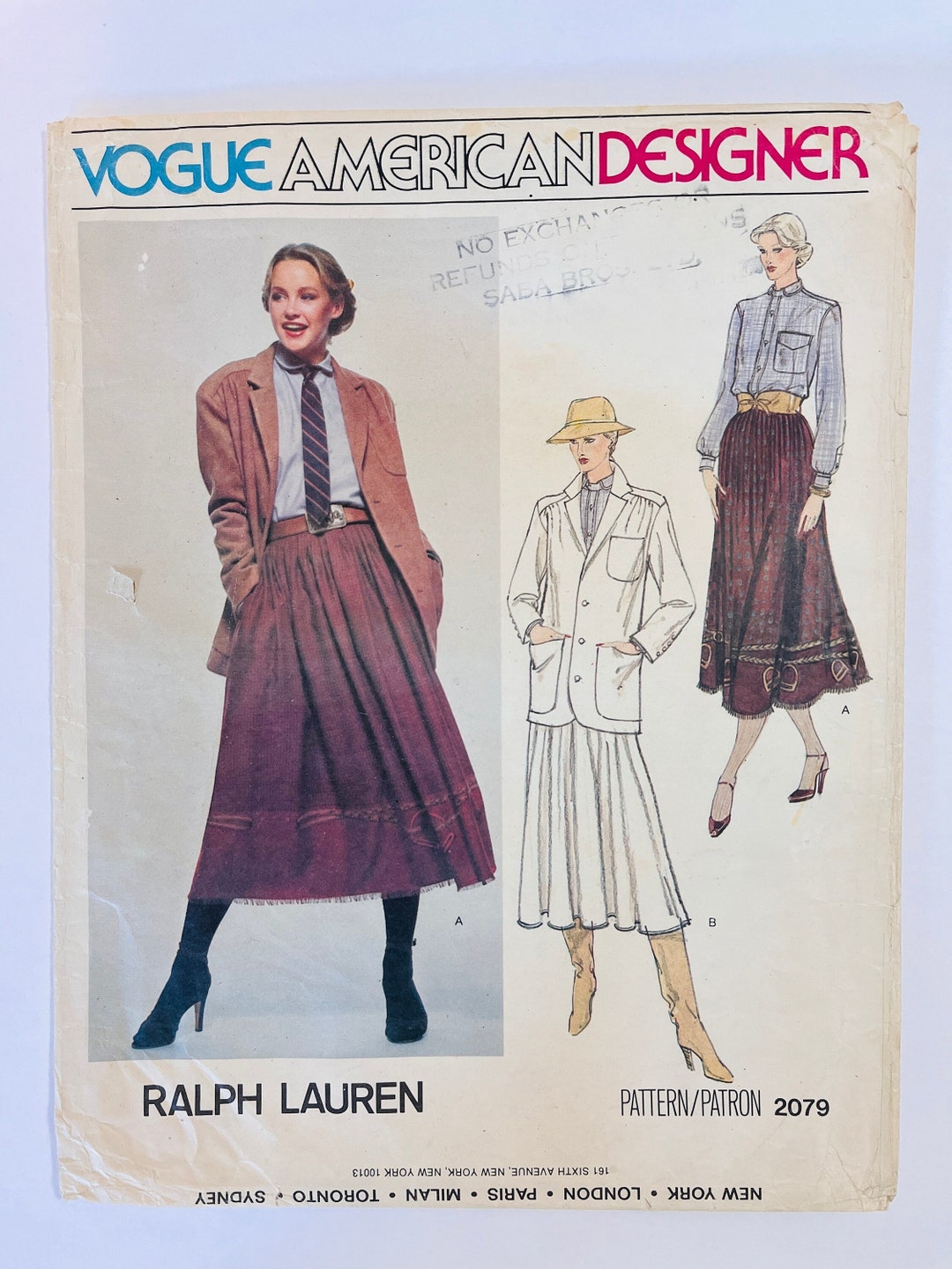 Vogue 2079 bust 32.5 Vintage 1980s Sewing Pattern 80s Pattern Gathered ...