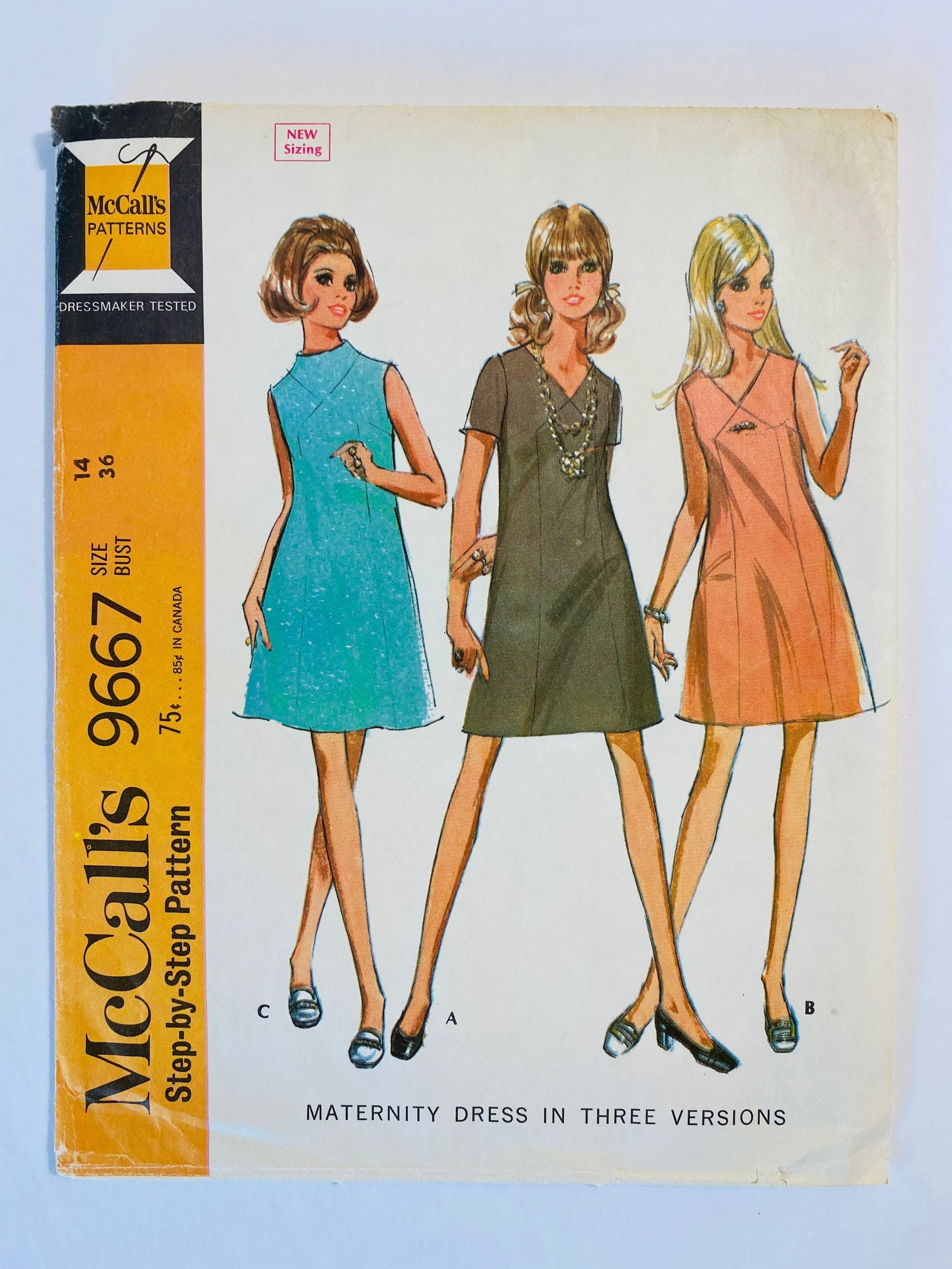 Dress Simplicity 5581 Vintage 1960s sewing pattern Bust 36 Craft ...
