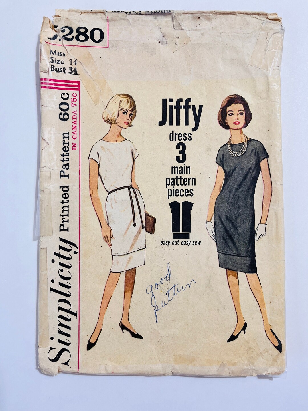 Simplicity 5280 bust 34 Vintage 1960s Sewing Pattern - Etsy
