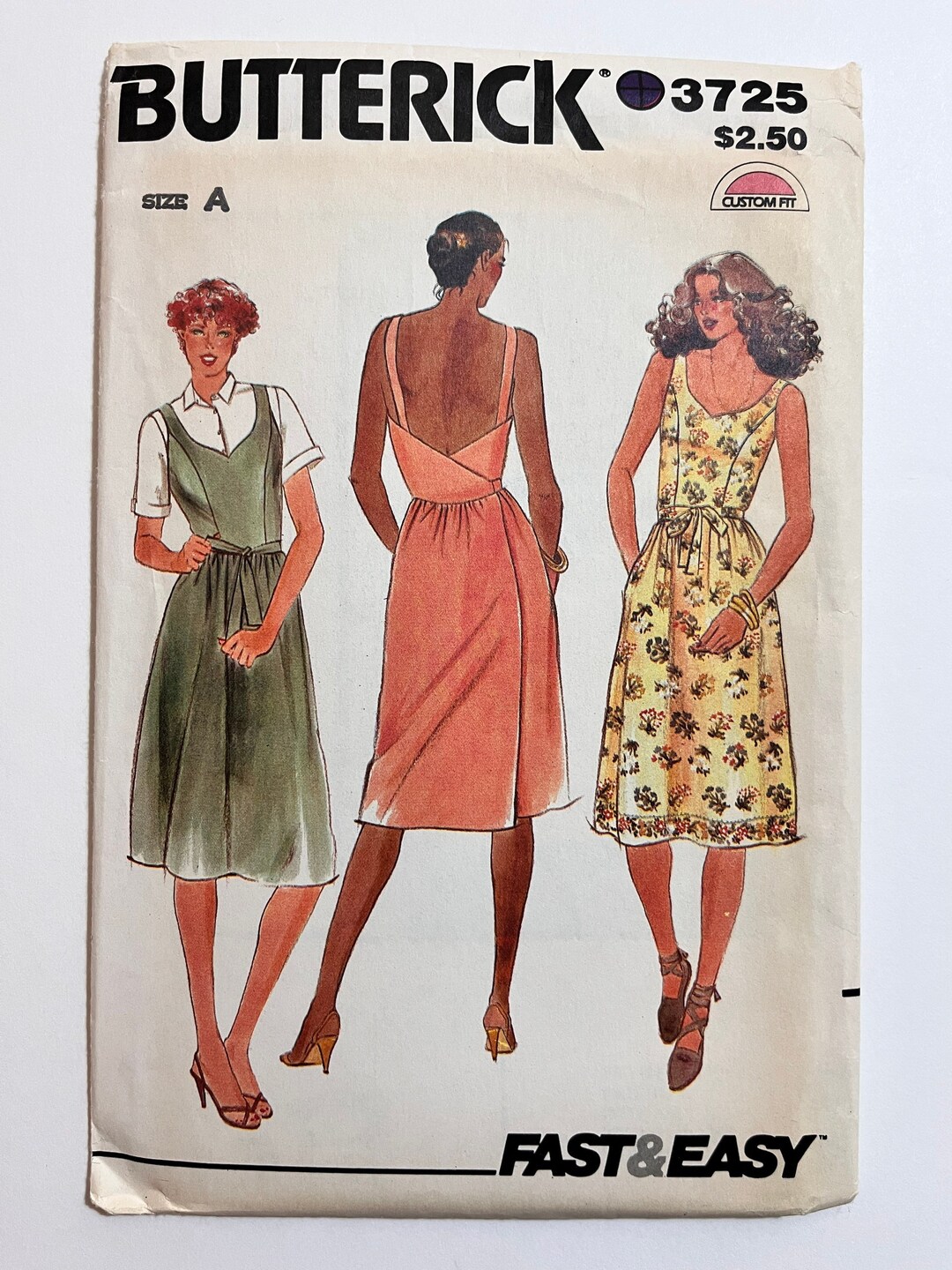 Butterick 6725 bust 31.5 32.5 34 Vintage Sewing Pattern 80s 1980s Easy ...