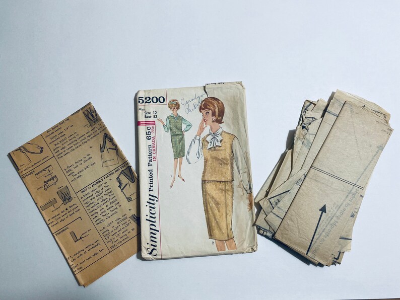 Simplicity 5200 bust 32 B32 vintage 1960s Sewing - Etsy