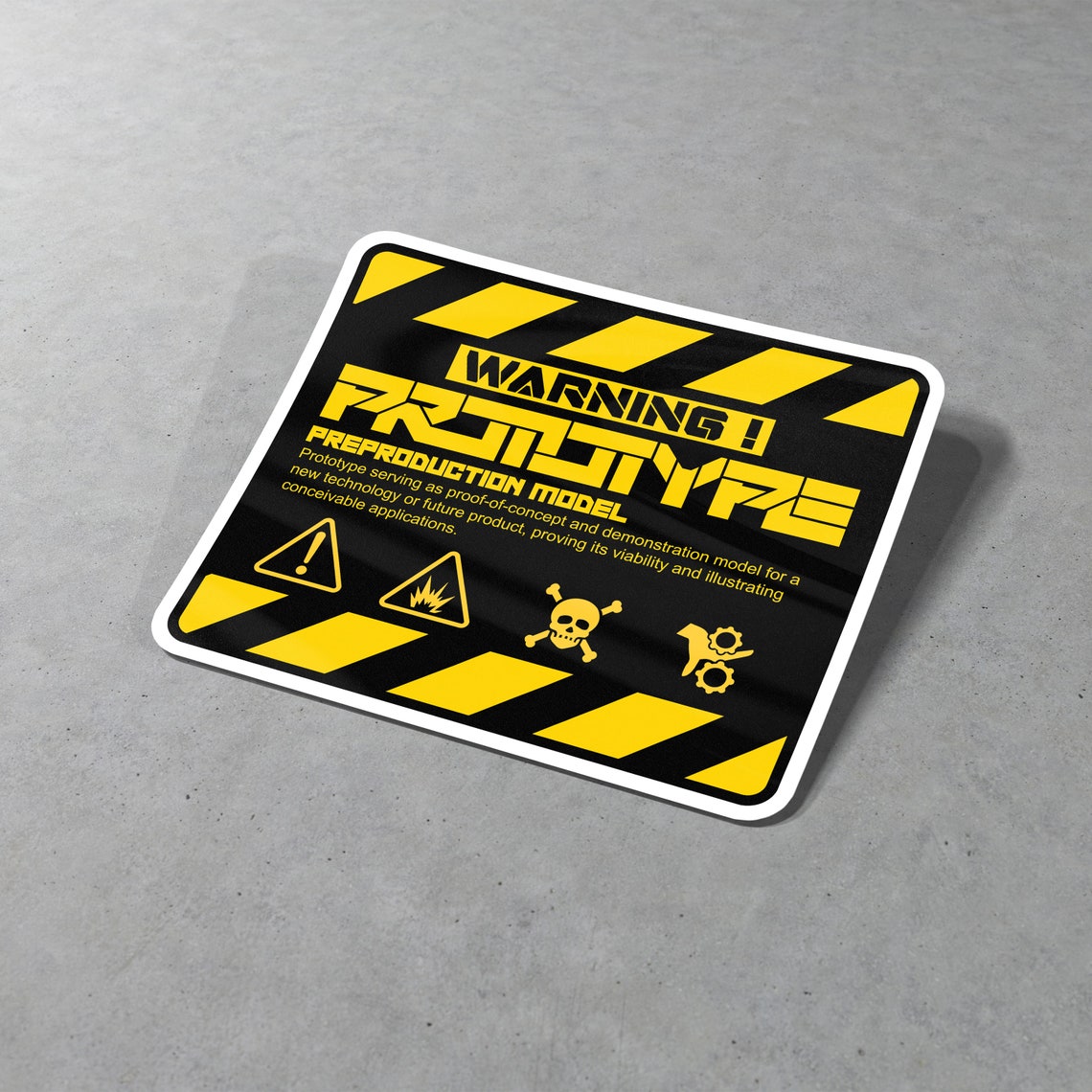 Prototype Warning Cyberpunk Decal Cool Sticker For For Etsy 