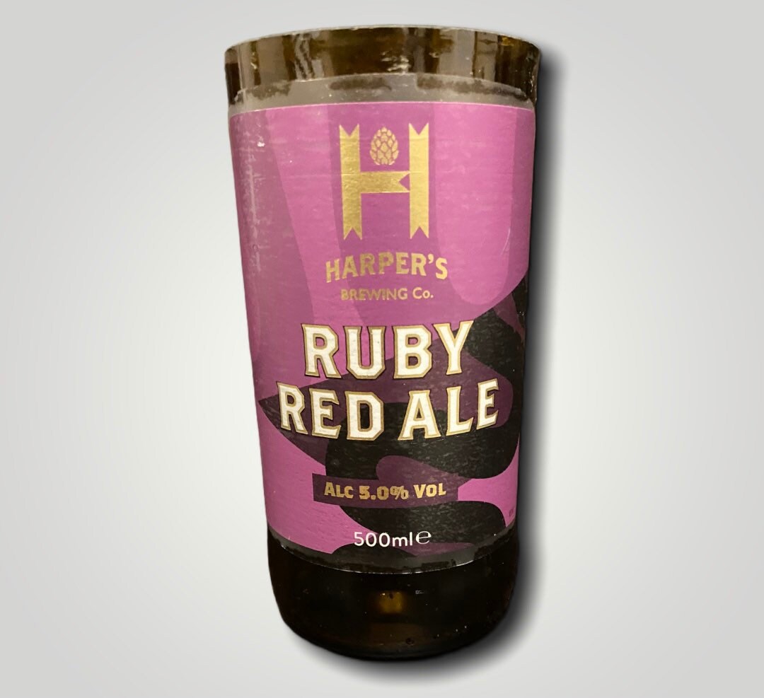 Harpers Ruby Red Ale Upcycled Glass Best Friend, Gifts for Him, Barware ...
