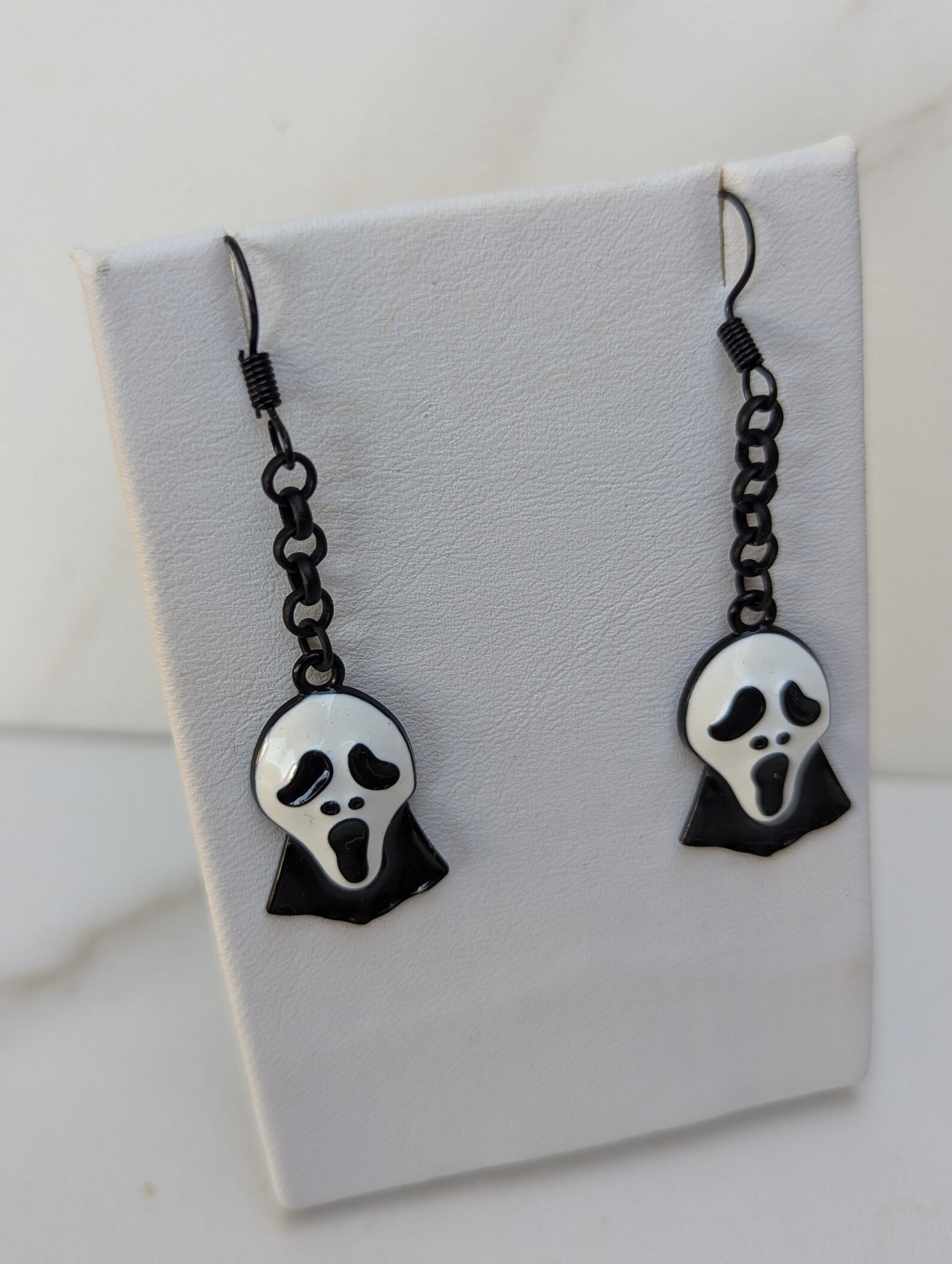 Scream Dangle Earrings Enamel Ghost Face Scary Mask Charm Halloween ...