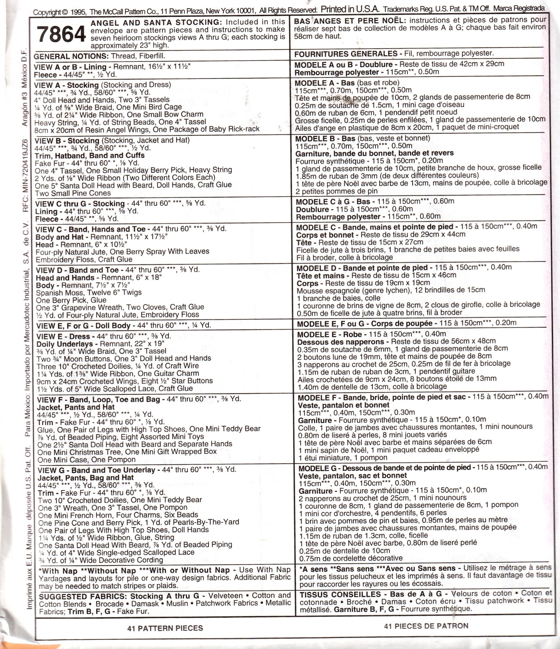 Sewing Pattern Mccalls 7864 Vintage Stockings, One Envelope, Uncut - Etsy