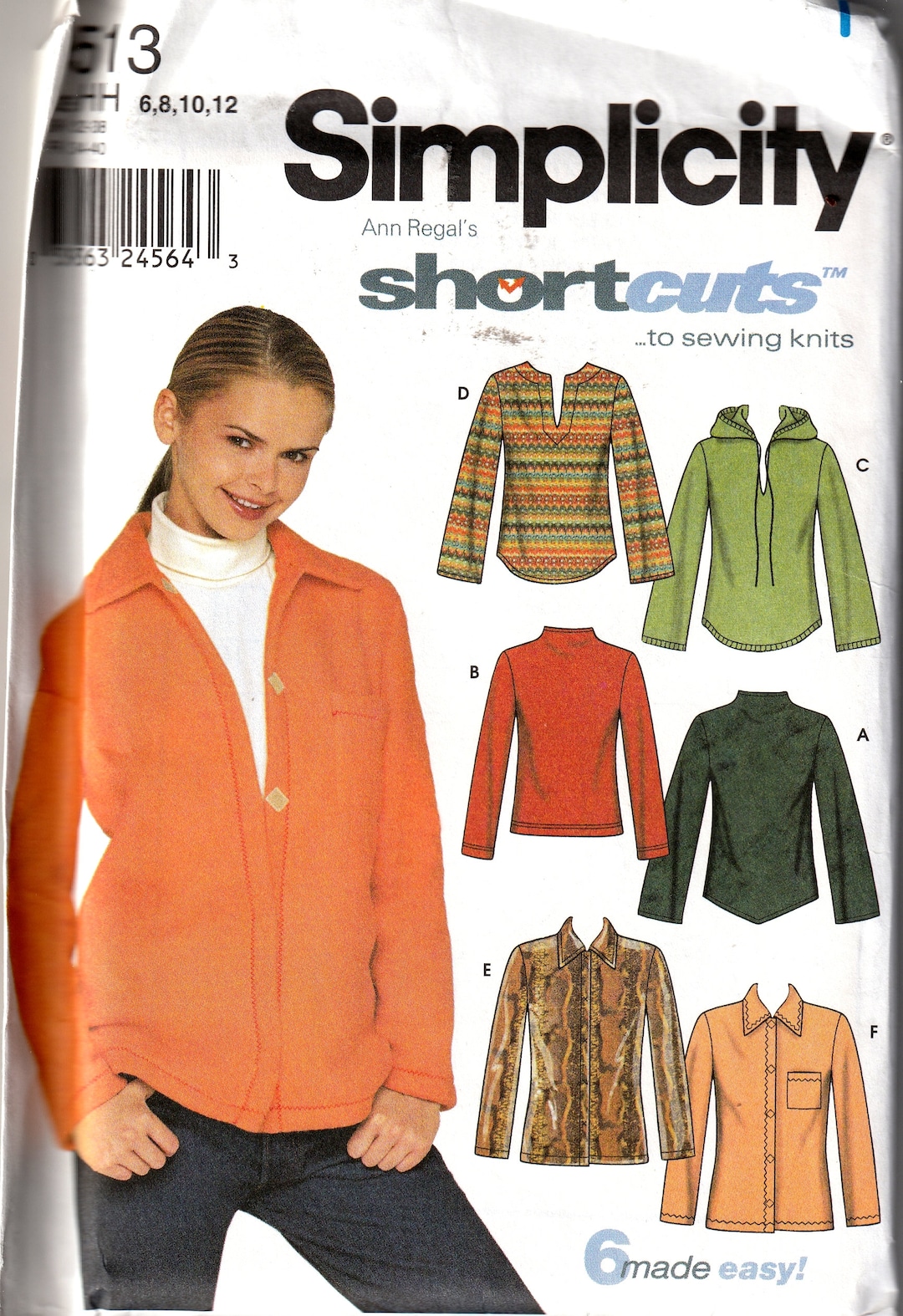 Sewing Pattern Simplicity 9513 Women's Tops, Size 6-12, Uncut - Etsy