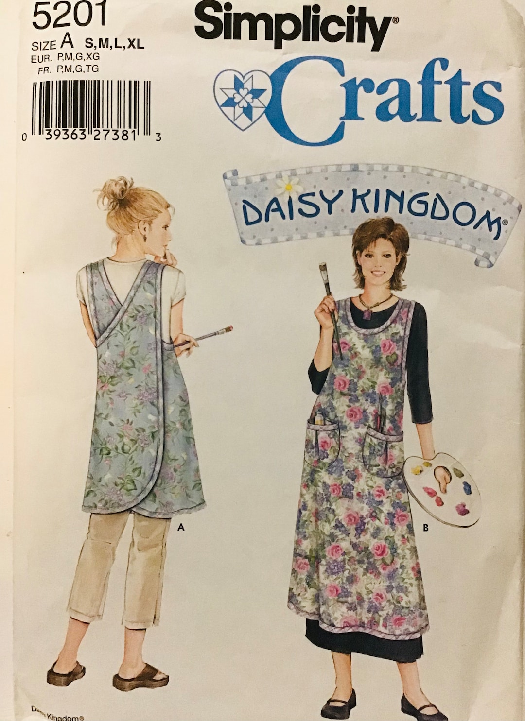 Sewing Pattern Simplicity 5201 Women’s Apron Size in 2 Lengths S-M-L-XL ...