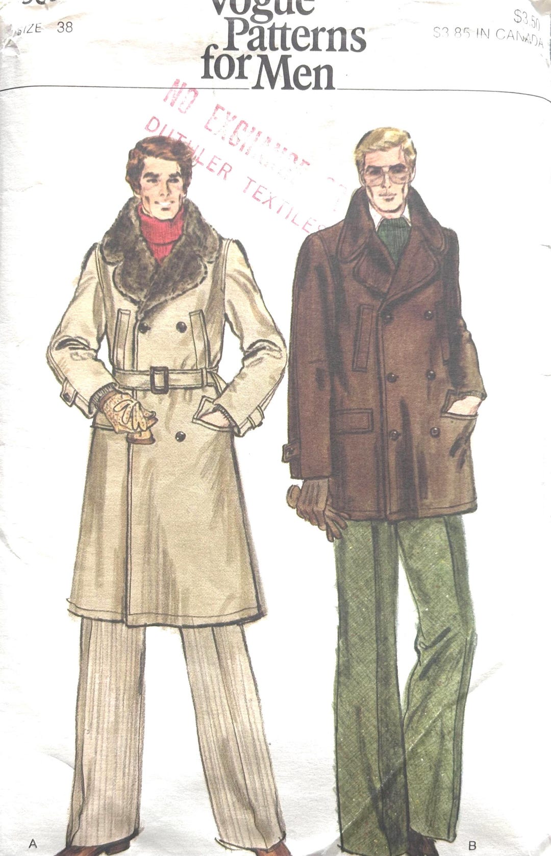 Vintage Sewing Pattern Vogue 9308 Men's Double-breasted Loose-fitting ...