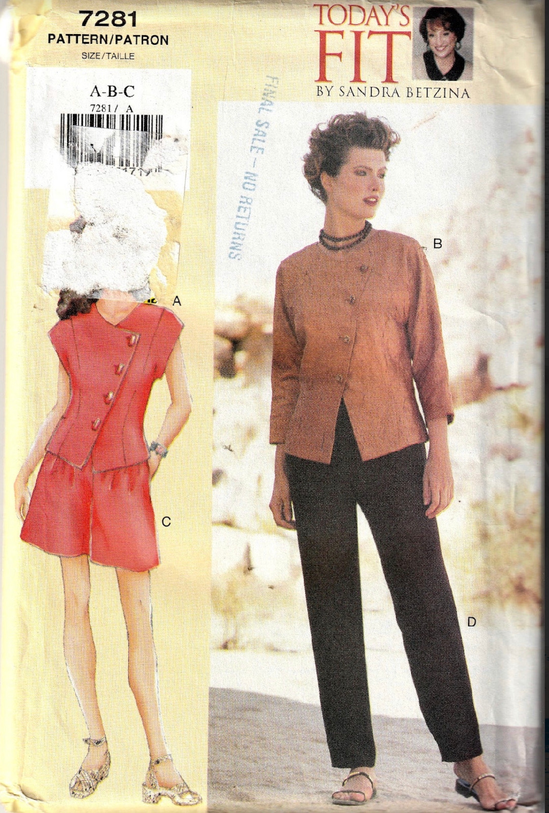 Sewing Pattern Vogue 7281 Women’s Outfits, Size 26.5-30.5 Waist, 32-36 ...