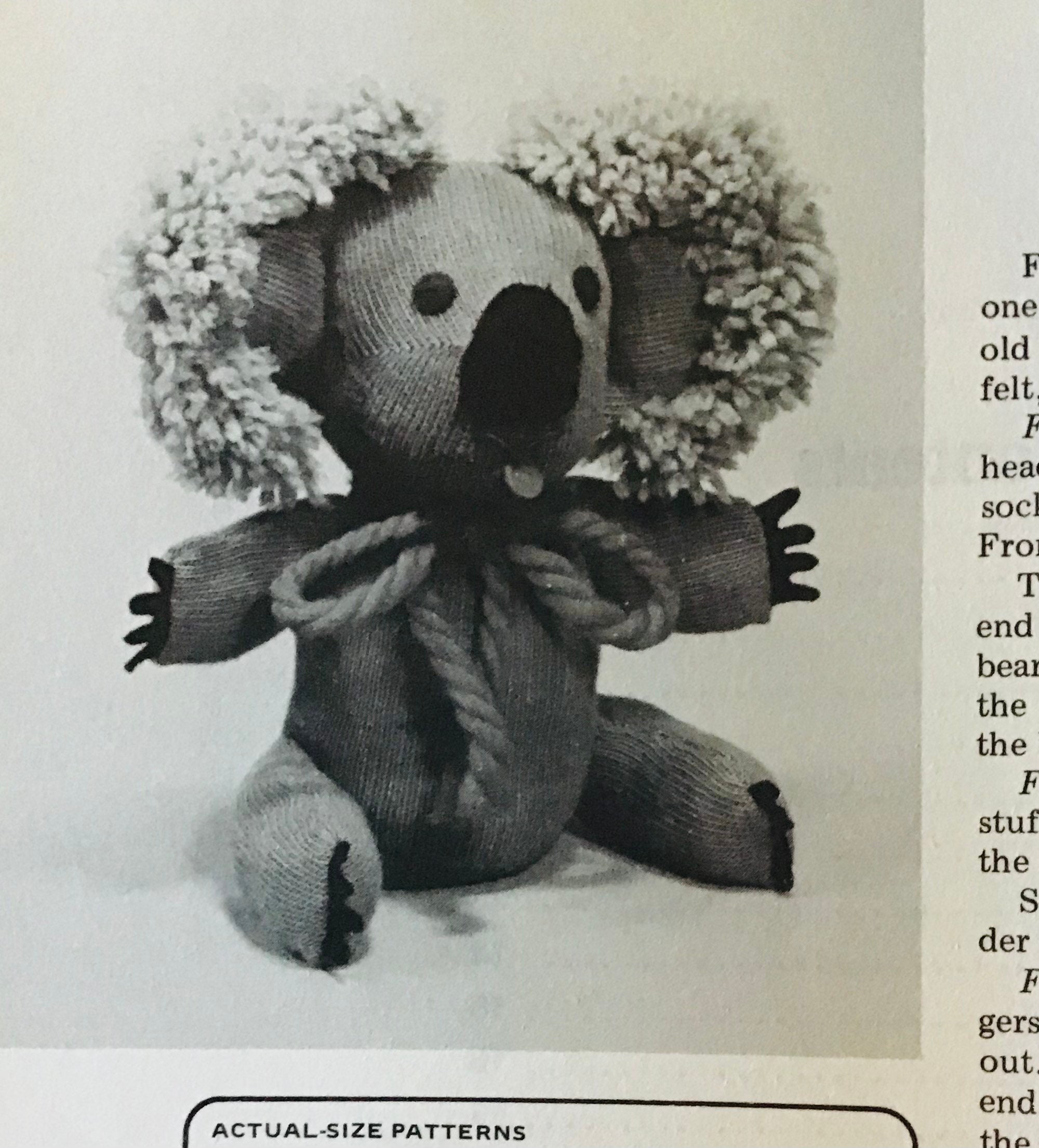 More Sock Toys Pattern Book Pack O Fun 1974 Koala Panda Bear Polar Fish ...