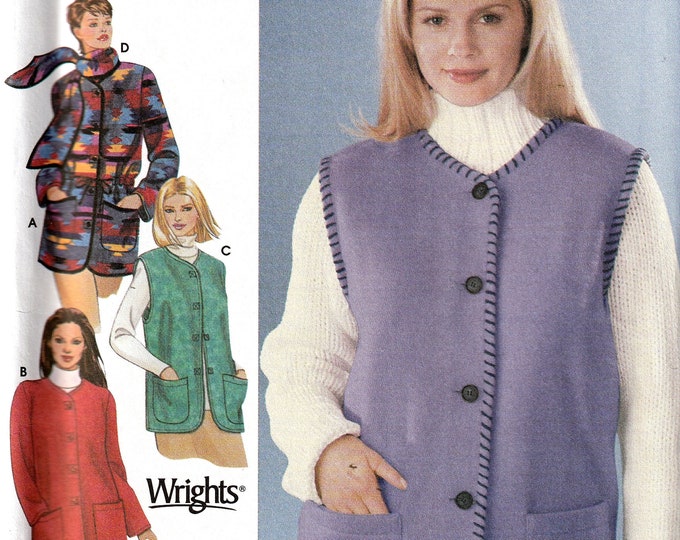 Sewing Pattern Simplicity 9883 Women's Jacket, Vest & Scarf, Size 6-16 ...