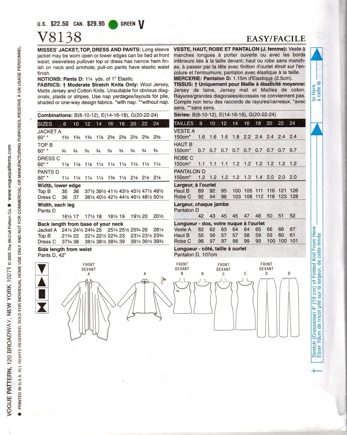 Sewing Pattern Vogue V8138 options Women's Outfits, Size 8-12, Uncut - Etsy