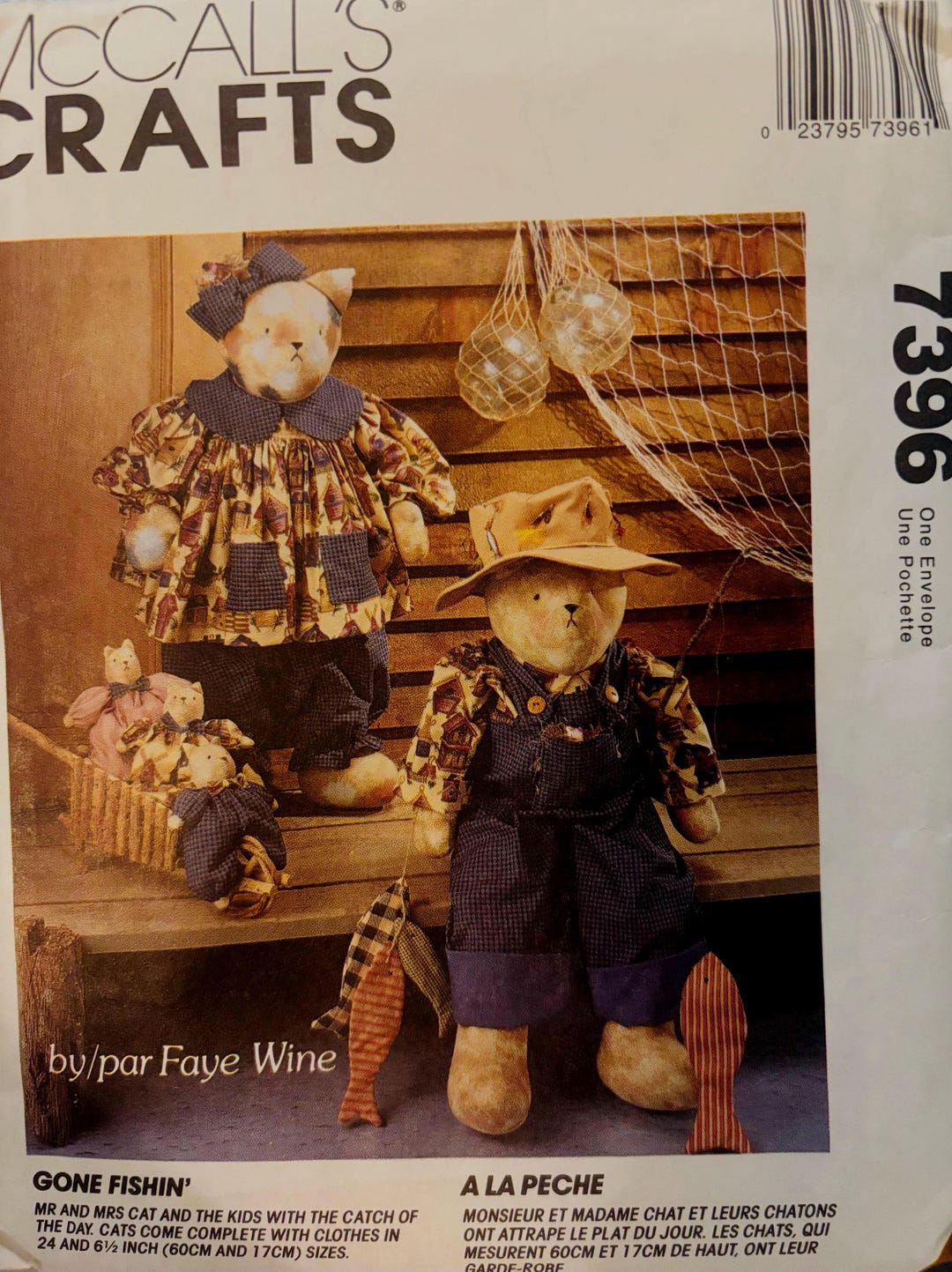 Sewing Pattern Mccall’s 7396 Stuffed Mr. & Mrs. Cat Baby Kittens and ...