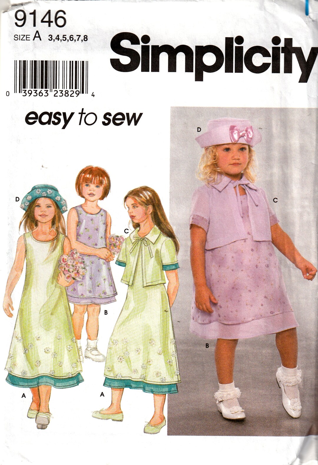 Sewing Pattern Simplicity 9146 Girls' Outfits, Size 3-8, Uncut - Etsy