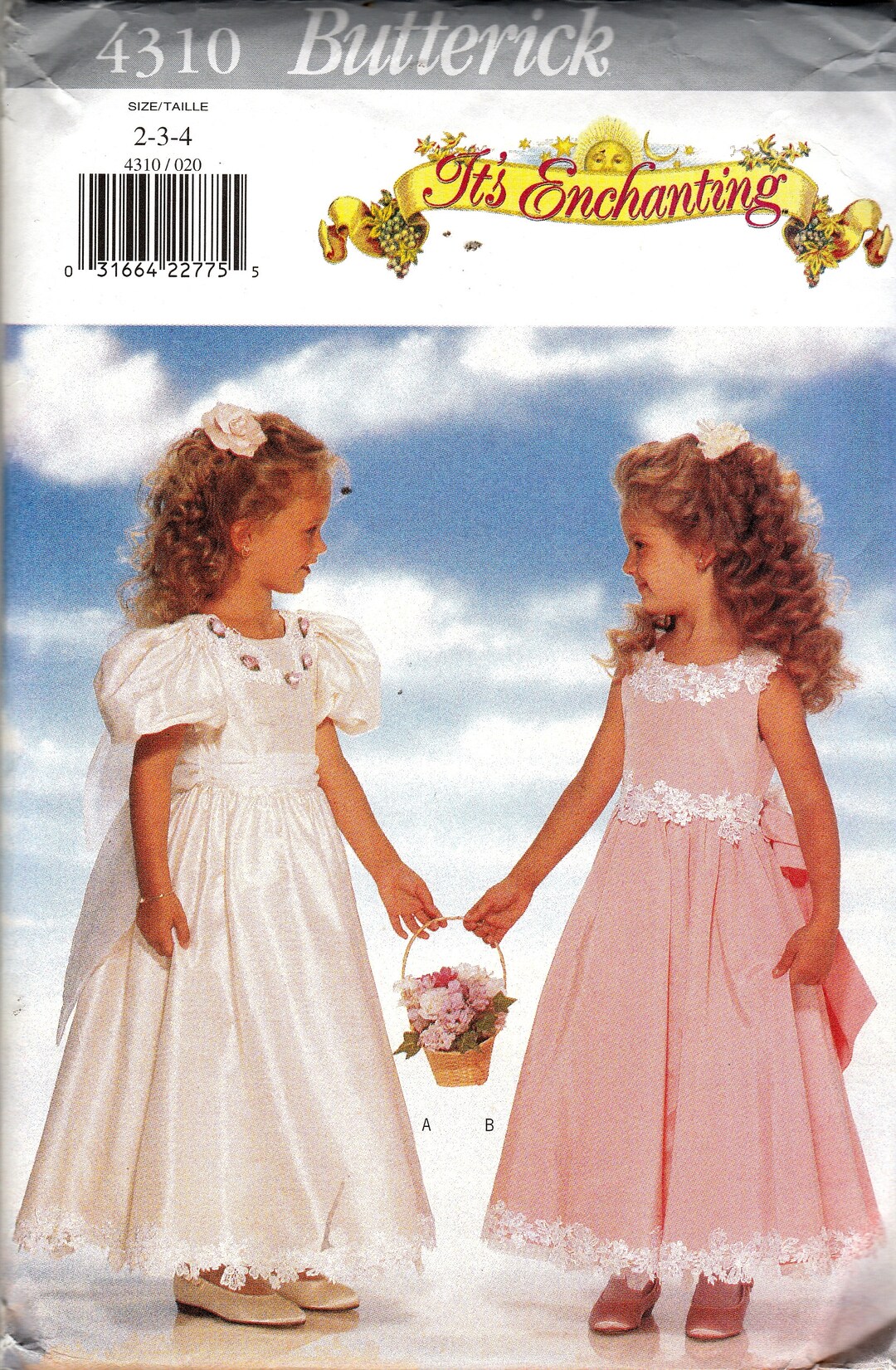 Sewing Pattern Butterick 4310 Childrens' Dress & Petticoat, Size 2,3,4 ...