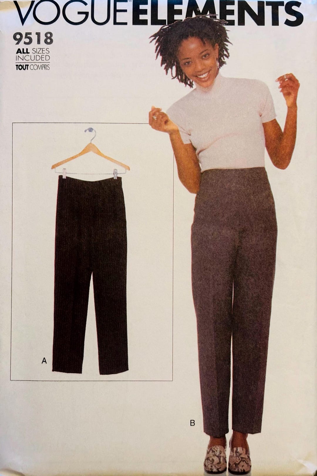 Sewing Pattern Vogue 9518 Women's Tapered Pants Contour Waist 23-24-25 ...