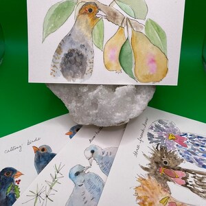 Two Turtle Doves Postcard -12 Days of Christmas Art - Christmas ...