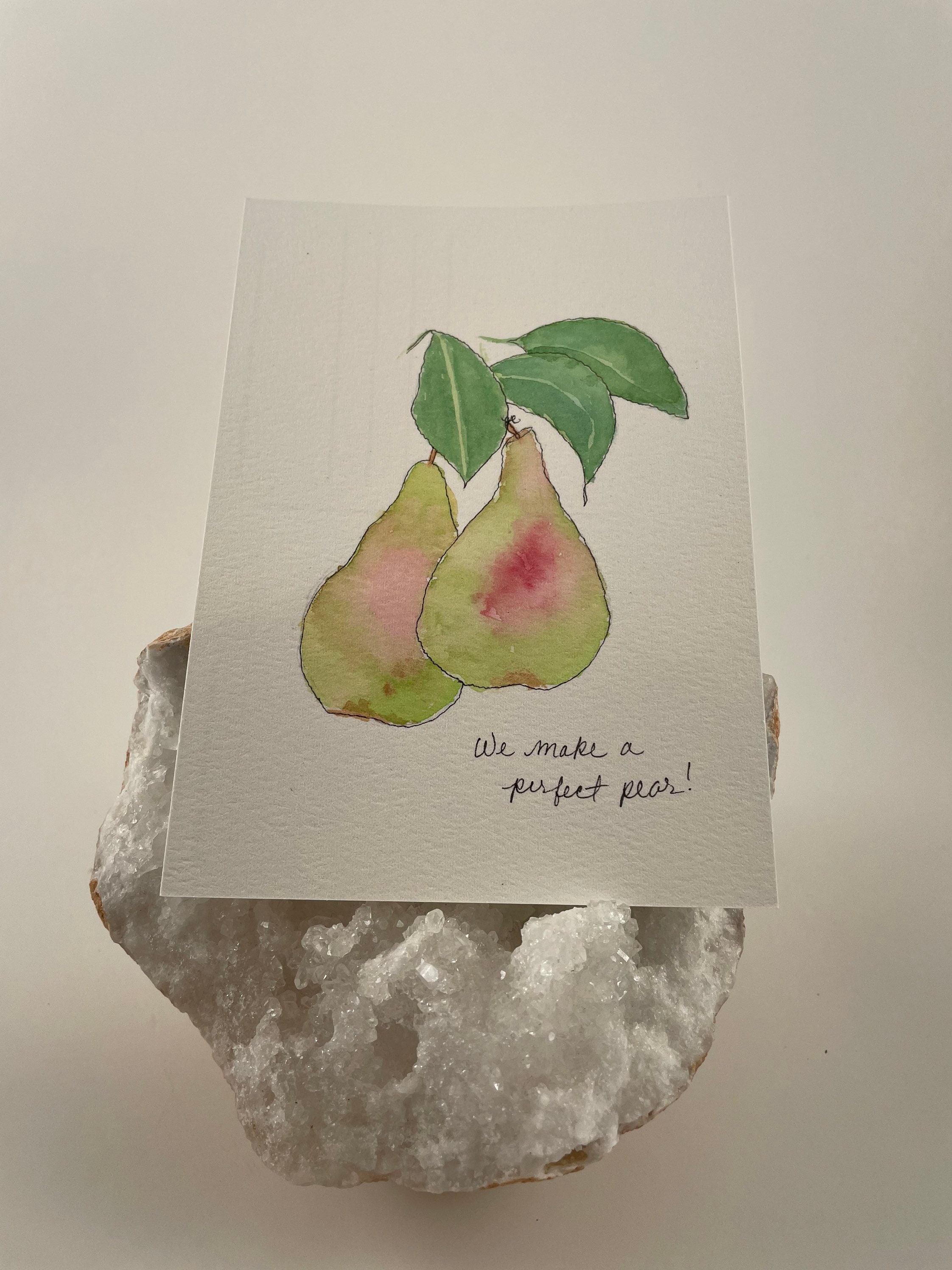 Watercolor Postcard Perfect Pear We Make a Perfect Pear | Etsy