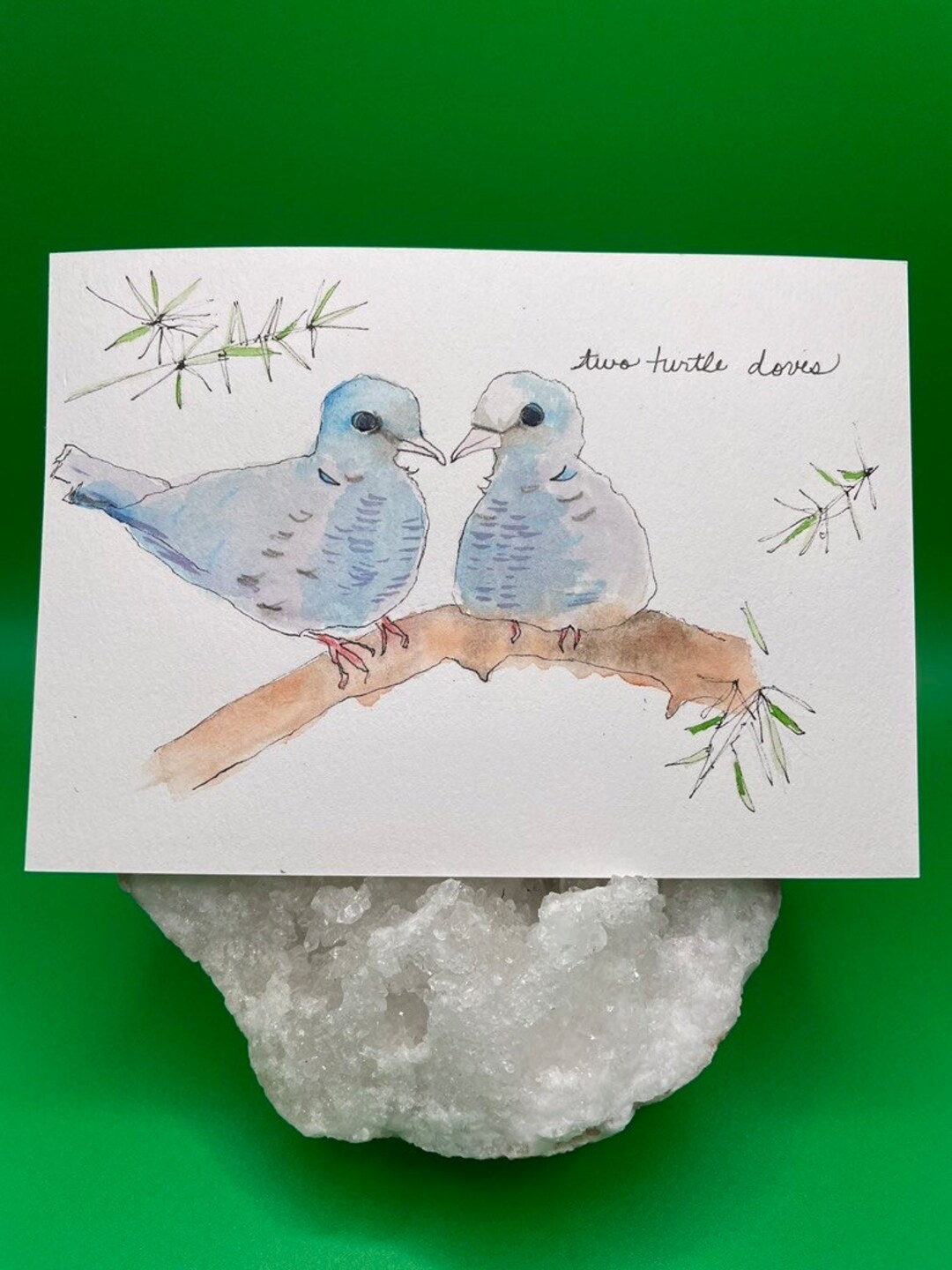 Two Turtle Doves Postcard -12 Days of Christmas Art - Christmas ...