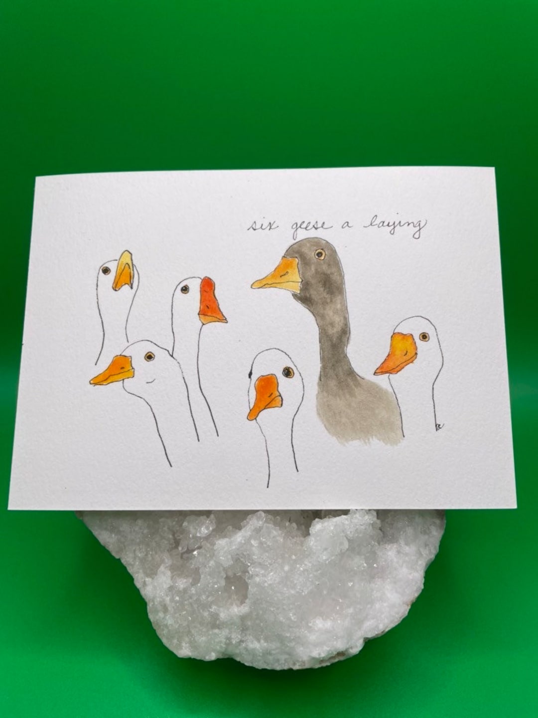 Six Geese a Laying Postcard -12 Days of Christmas Art - Christmas ...