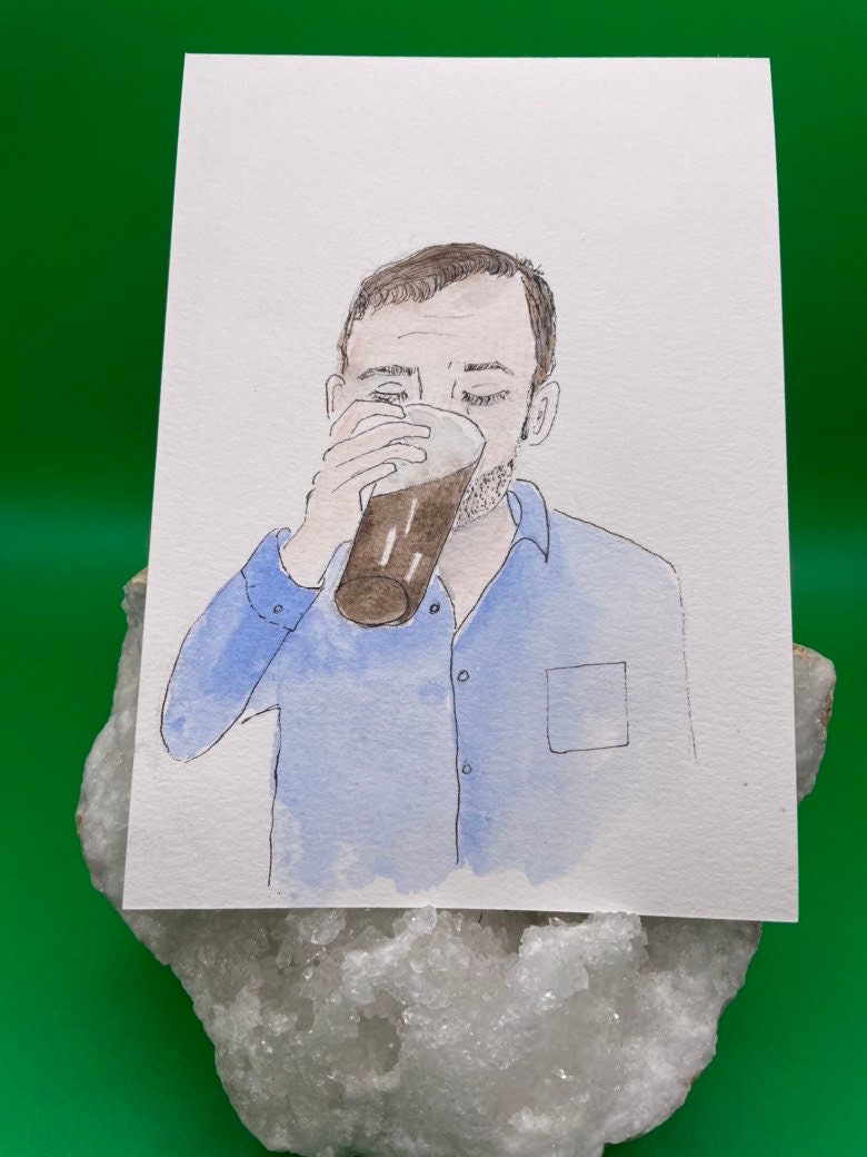 Guinness Drinking Watercolor Cards- Original Art - Gift for Guinness ...