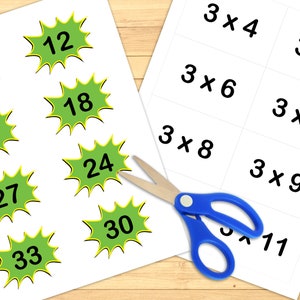 Multiplication Flash Cards, Math Printable Cards, Multiplication 0-12 ...
