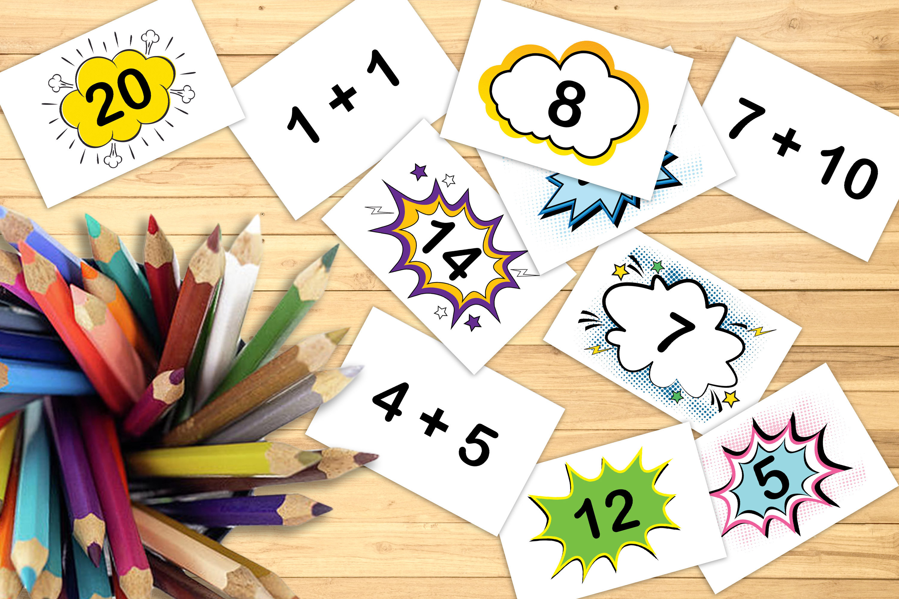 Addition Flash Cards, Math Printable Cards, Addition 0 - 20 ...