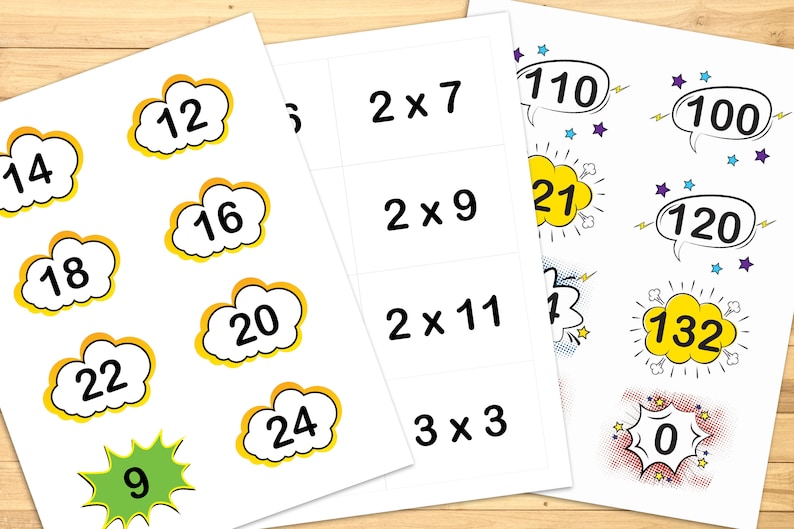 Multiplication Flash Cards, Math Printable Cards, Multiplication 0-12 ...