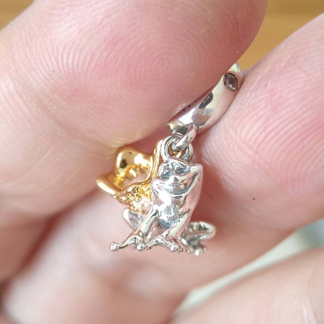 Disney Frog Prince With Golden Crown Double Hang Dangle Charm Fits ...