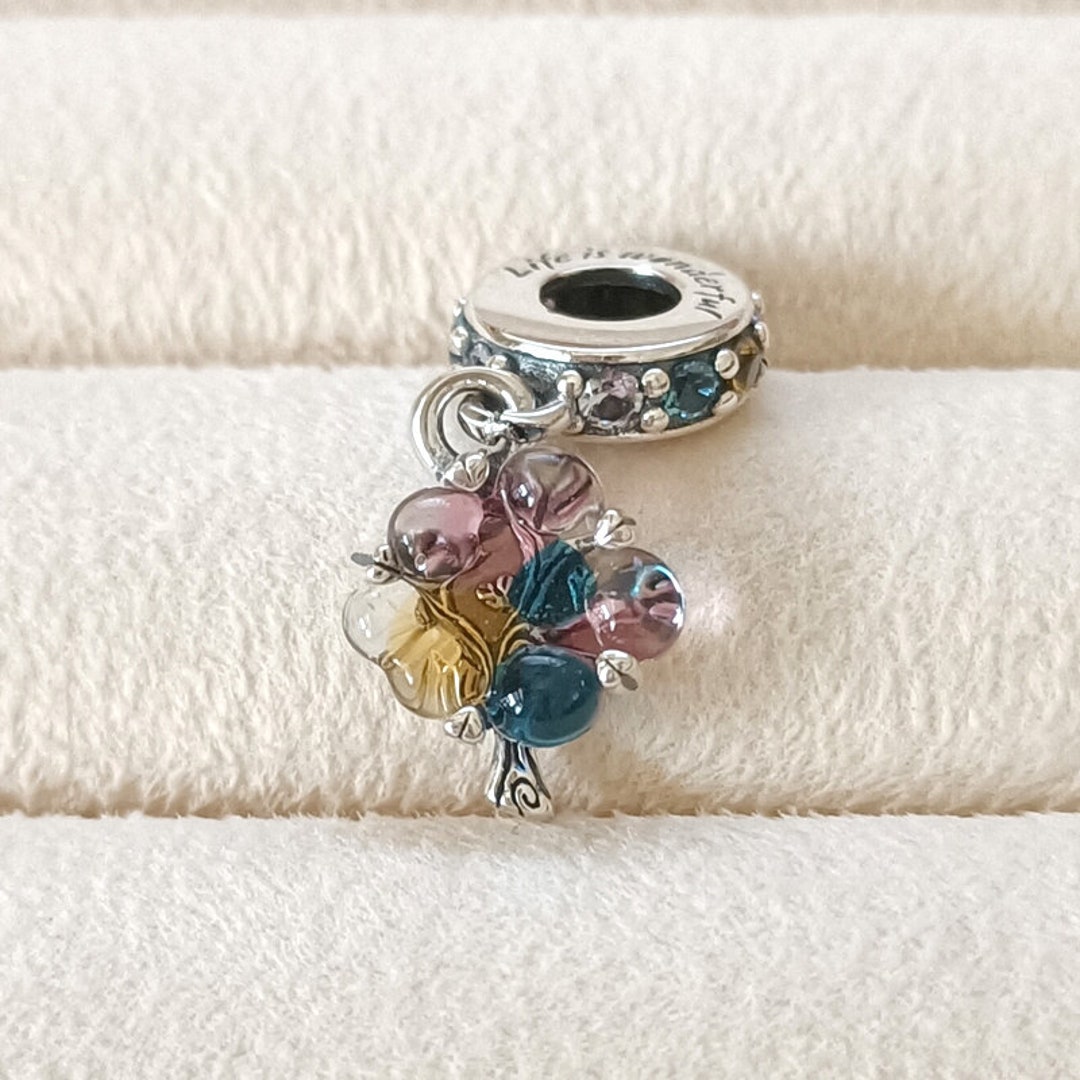 925 Silver Color Glass Family Tree Dangle Charms Fit European - Etsy