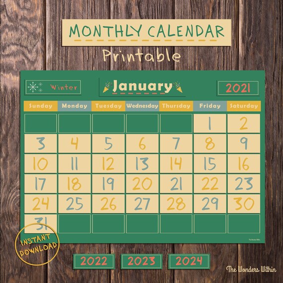 Printable Child Calendar Days and Months Introduction | Etsy