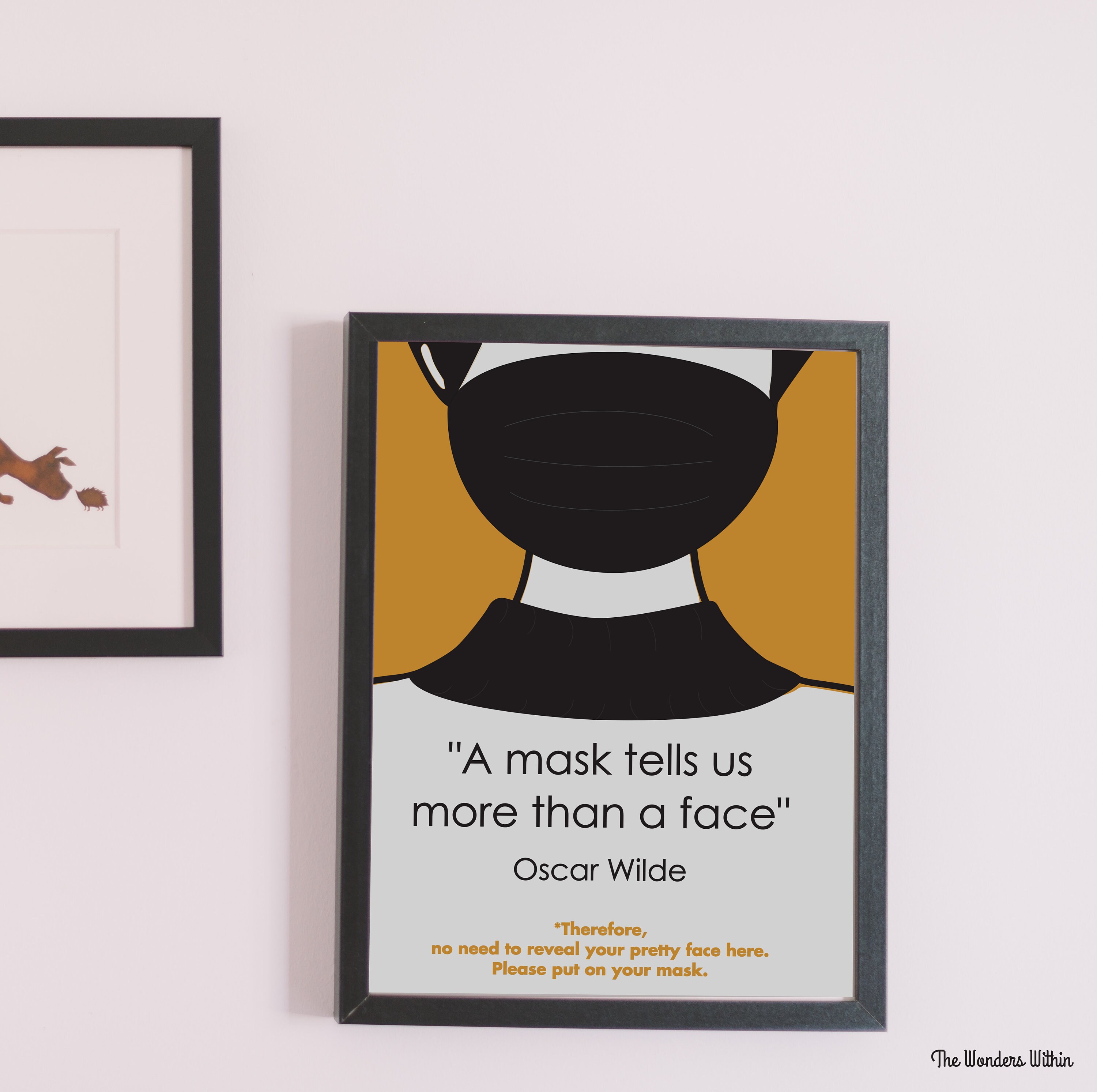 Printable Mask Required Poster Sign. Oscar Wilde Mask Quote Poster Sign ...