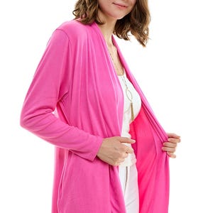 Hot Pink Fuchsia Sweater Cardigan, Convertible Meeting Jacket, Wedding ...