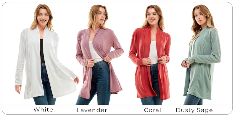 Women's Casual Cardigan Lightweight Open Front and Soft Basic Drape ...