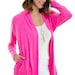 Hot Pink Fuchsia Sweater Cardigan, Convertible Meeting Jacket, Wedding ...