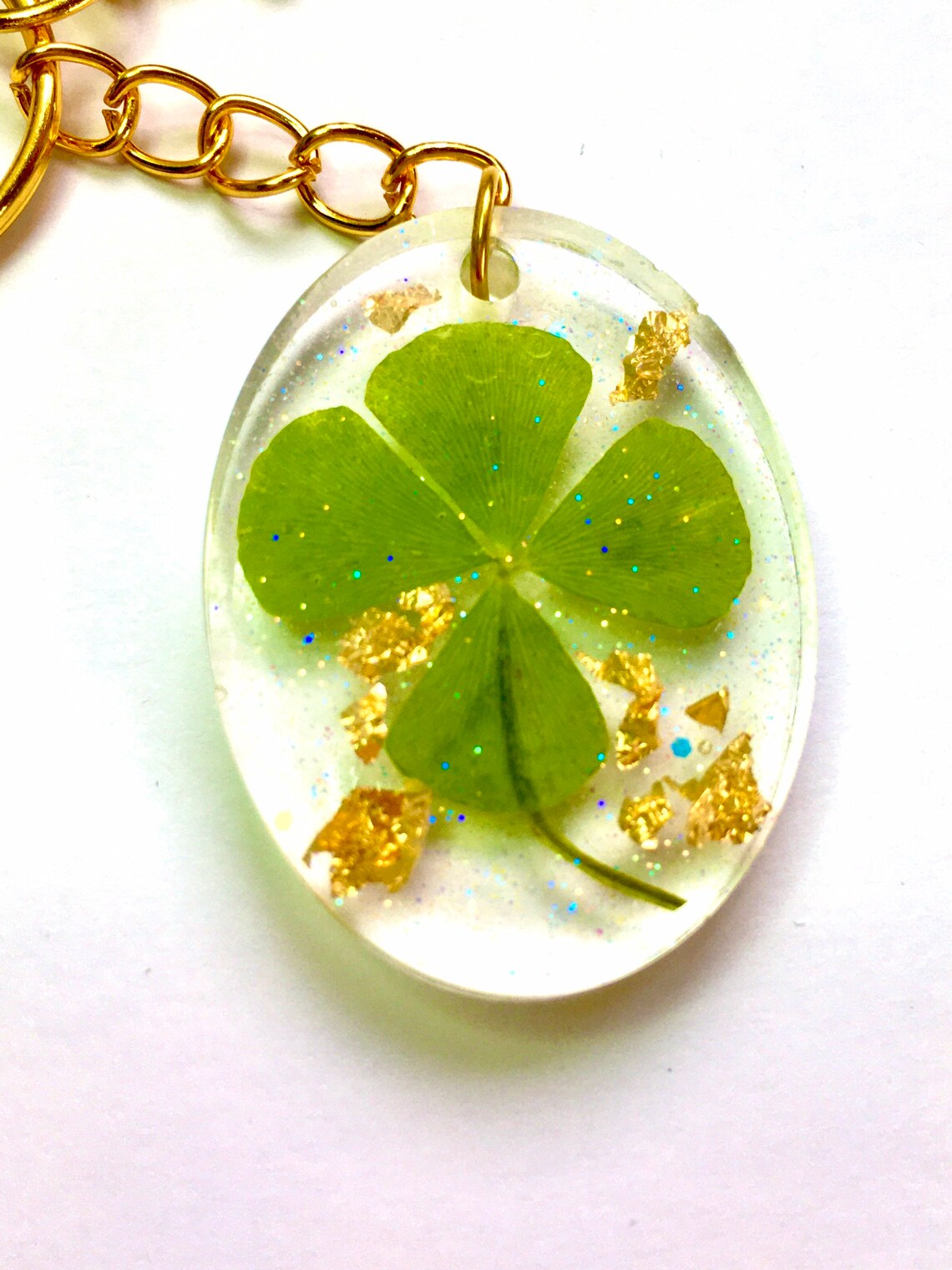 Real Four Leaf Clover Keychain | Etsy