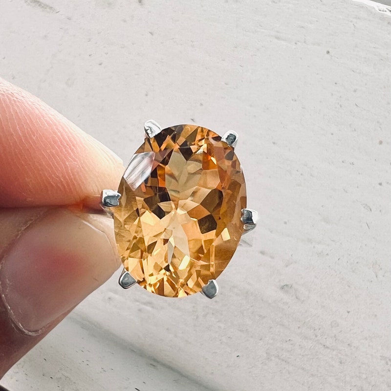 Large Citrine Ring - Etsy