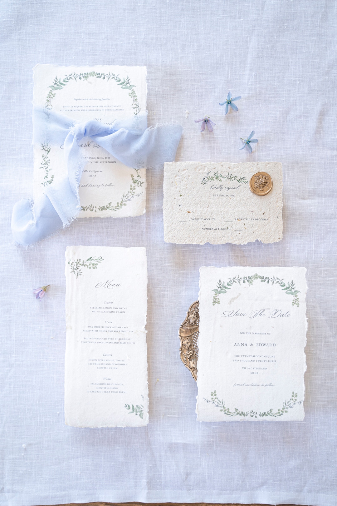 Greenery Invitation Sample,natural Wedding Stationery,floral Wedding ...