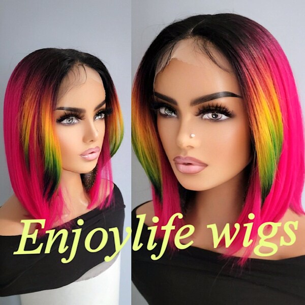 Multi Color Wig - Etsy