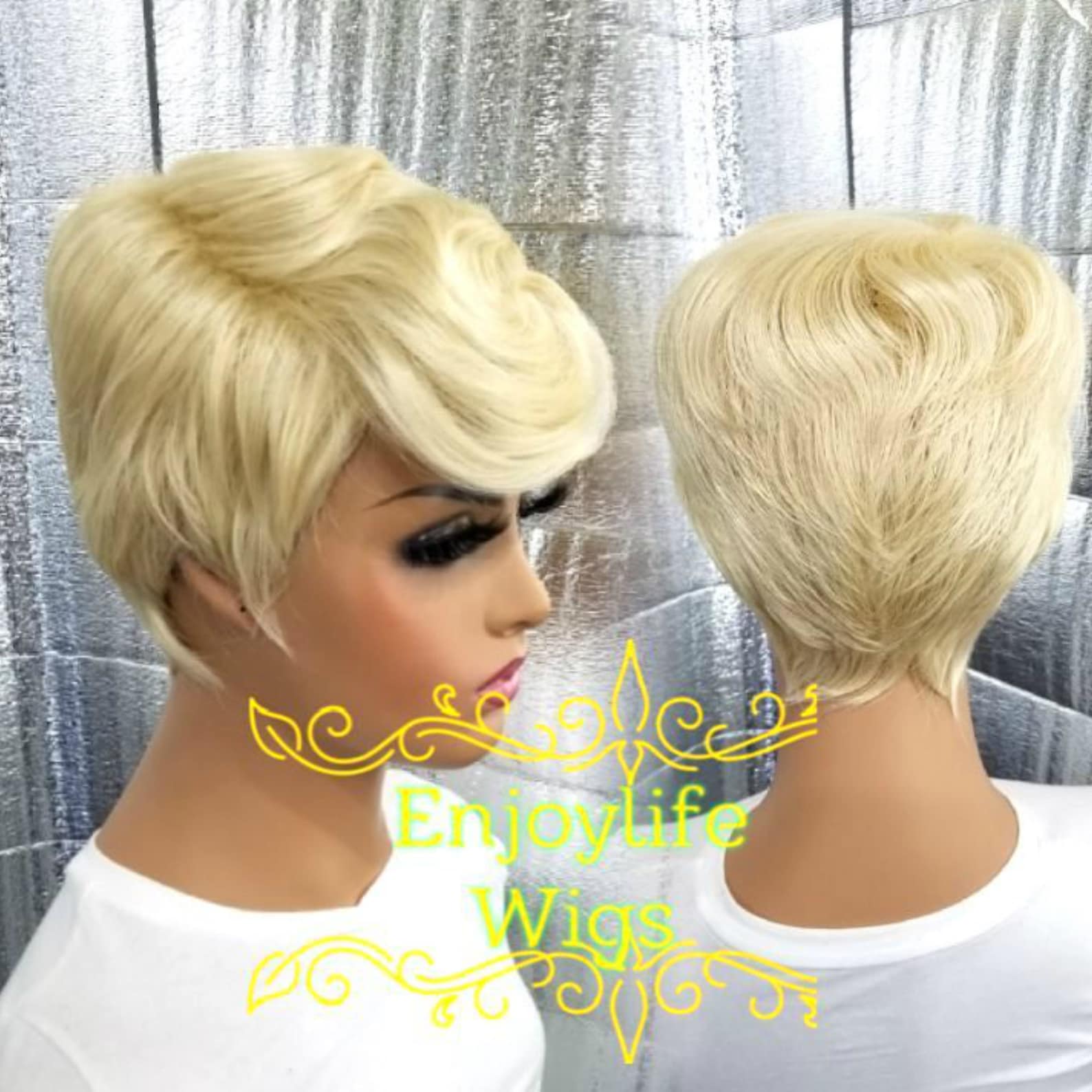 Blonde 613 Pixie Women's Short Cut Wavy Pin Curl Wig - Etsy